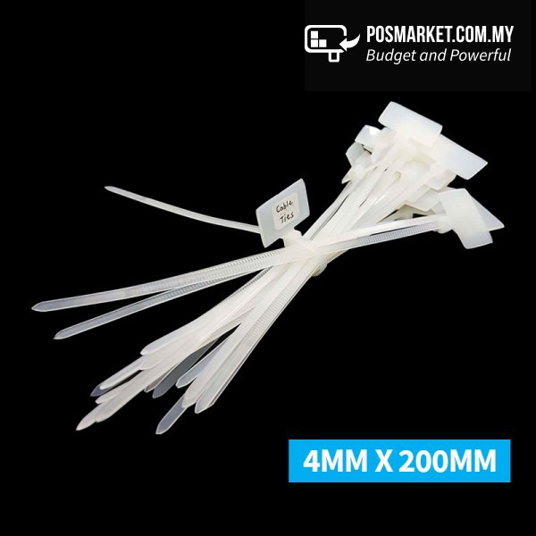 Cable Zip Ties Marker Tie Label ID Sticker Marking Tags White Nylon ...