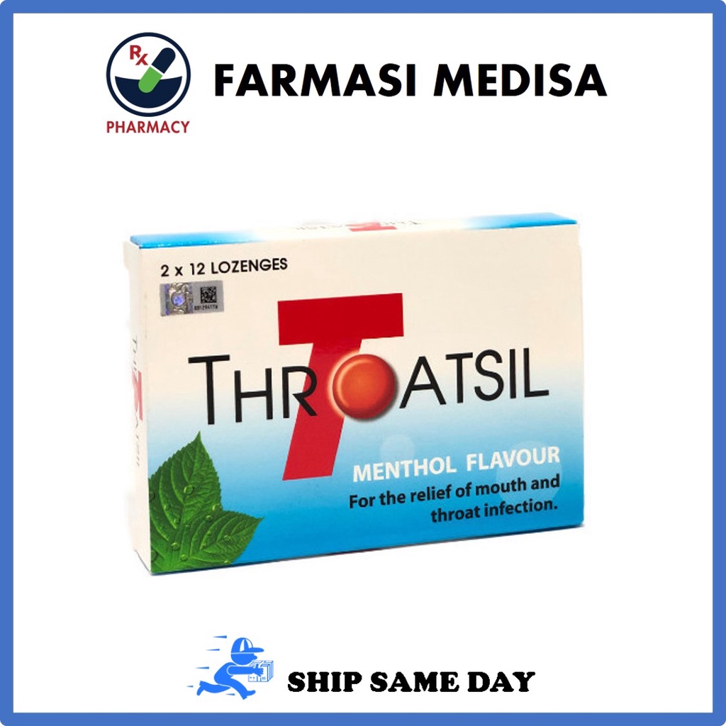 Throatsil Menthol Flavour Orange Flavour 2 x 12 lozenges ubat batuk ...