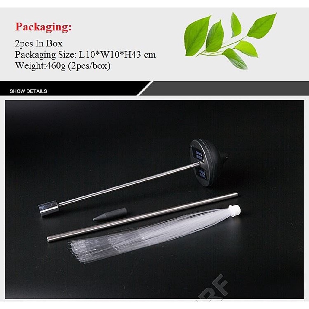 2pcs Set Solar LED Lamp 7 Colors Lampu Raya Pelita Fiber Optic Garden ...