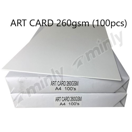 Art Card 260gsm (2 side gloss coated)/ A4 / A3 / 12"x18" / 12.5"x18.5 ...