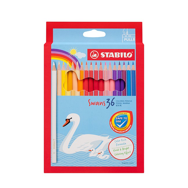 STABILO Swan Color Pencil Colour Pencil 12 short 12 Long 24 36 48 Long ...