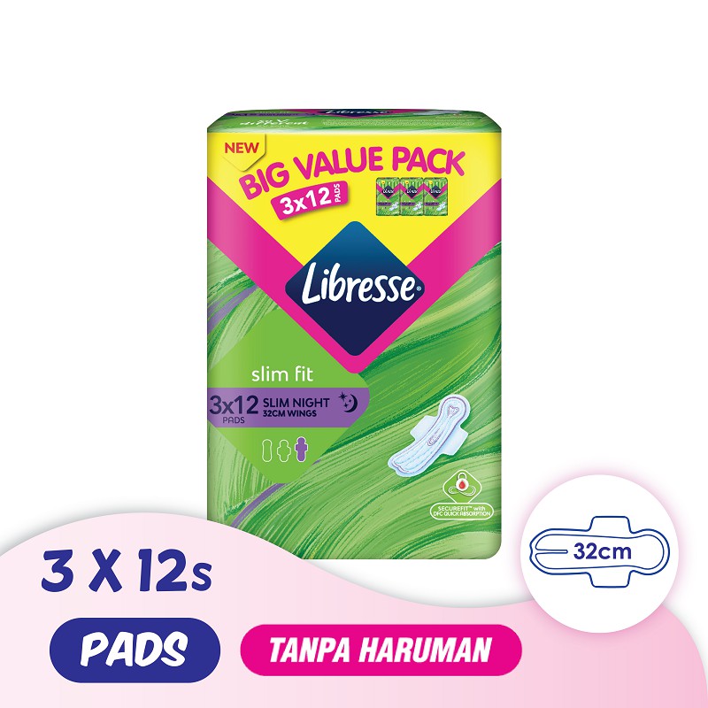 Libresse Slim Night Wings 32cm (3 x 12s) | Shopee Malaysia