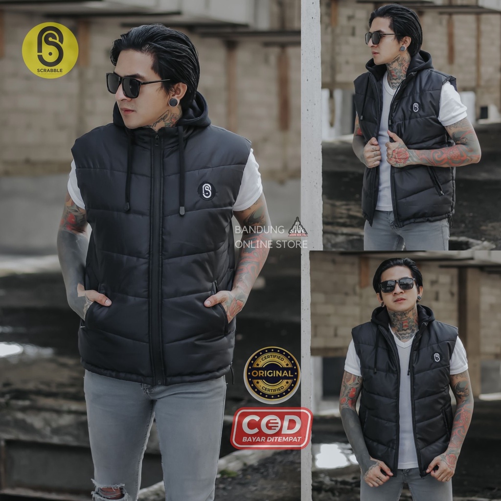 HITAM New Jacket ROMPI HOODIE FLEECE Thick Black ORIGINAL SCRABBLE ...