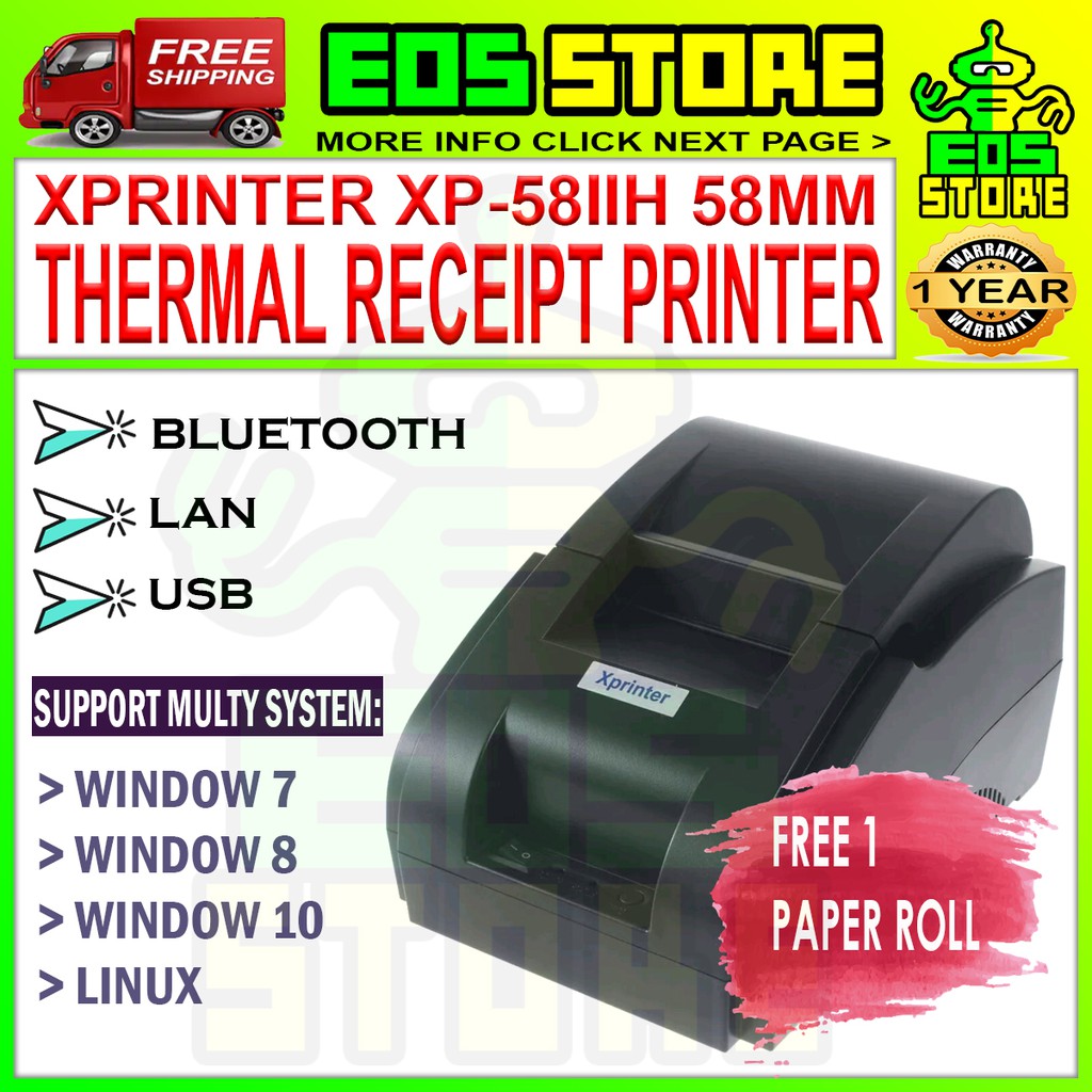 Xprinter XP-58IIH 58mm Thermal Receipt Printer POS Restaurant Kitchen ...