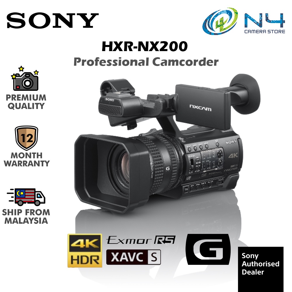 Sony HXR-NX200 4K NXCAM Professional Camcorder (SONY Malaysia Warranty ...