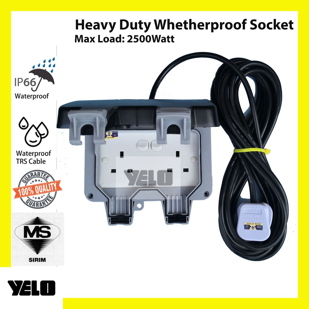 2 GANG HEAVY DUTY TRAILING EXTENSION Plug SOCKET TRS cable (pure full ...