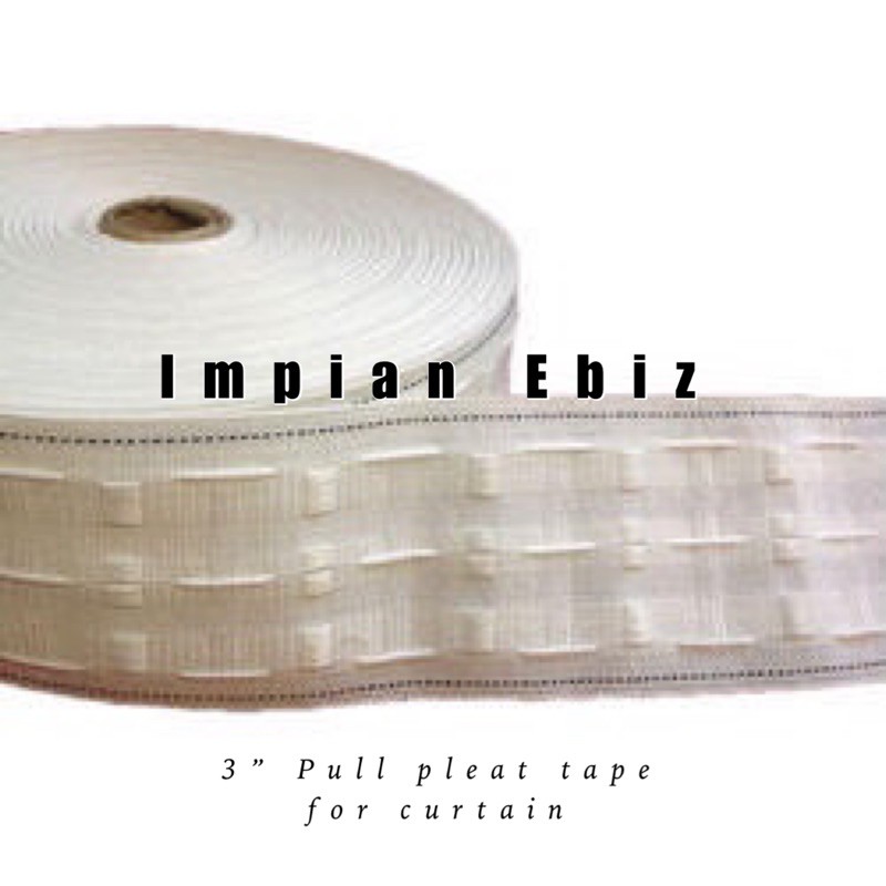 3” Pencil Pleat Curtain Tape / Pita Langsir Tarik Benang(jual per meter ...