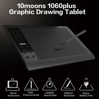 【MY READY】VINSA 1060plus Digital Graphics Drawing Tablet 10x6 Digital ...
