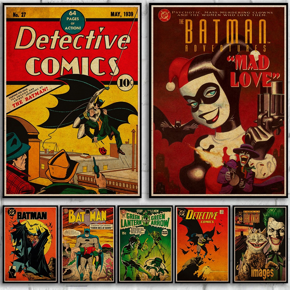 DC Poster CollectionⅠ Batman / Clown High Quality Kraft Paper Retro ...