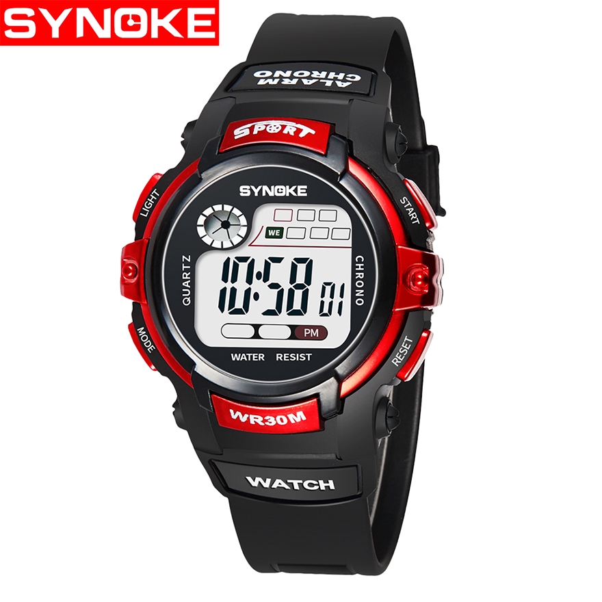 SYNOKE Original Fashion LED Digital Watch for Kids Boy 30M Waterproof ...