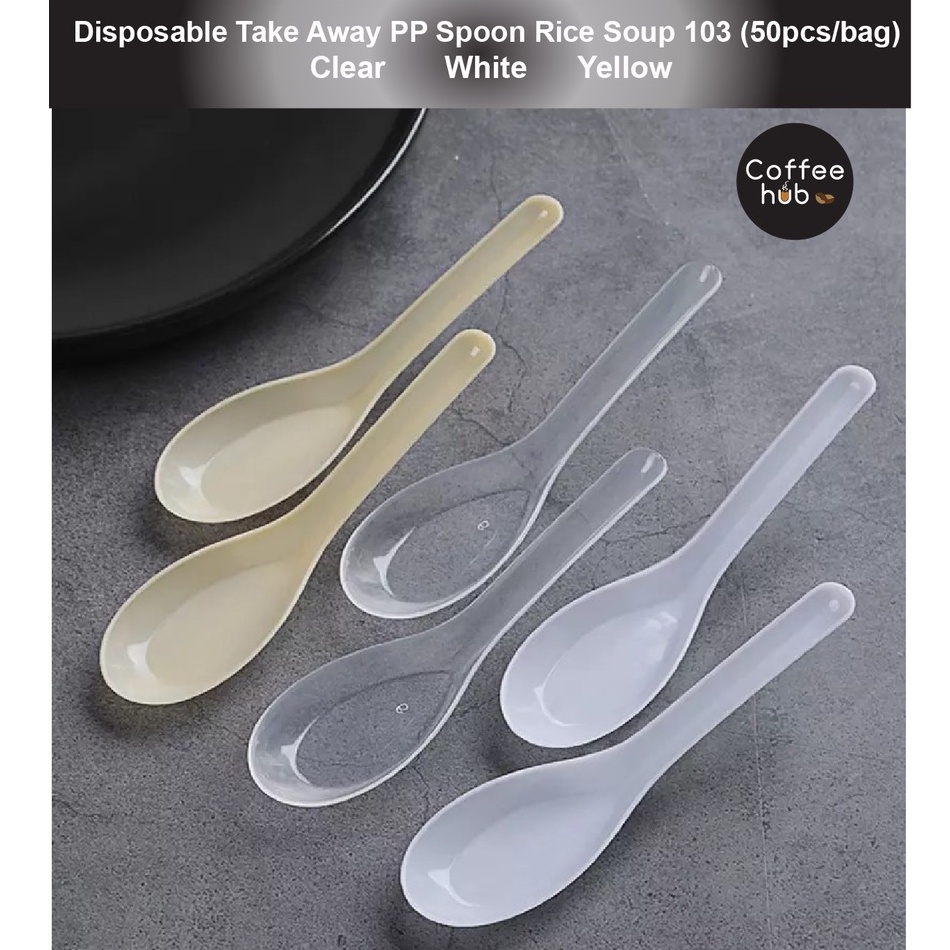 (READY STOCK)Disposable Take Away Bungkus Rice Food Spoon Jelly Ice ...