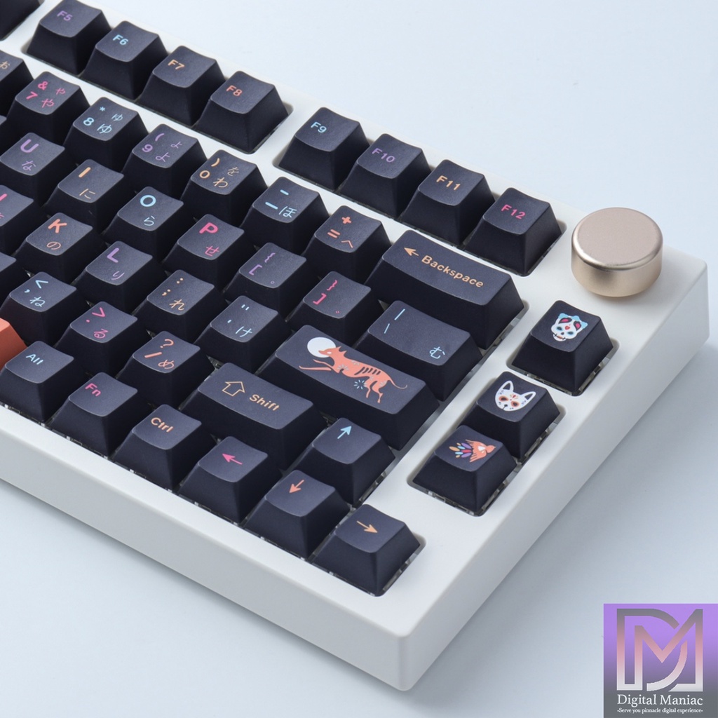 Local Stock Gmk Mictlan Keycap Pbt Dye Sub Cherry Day Of Dead Black