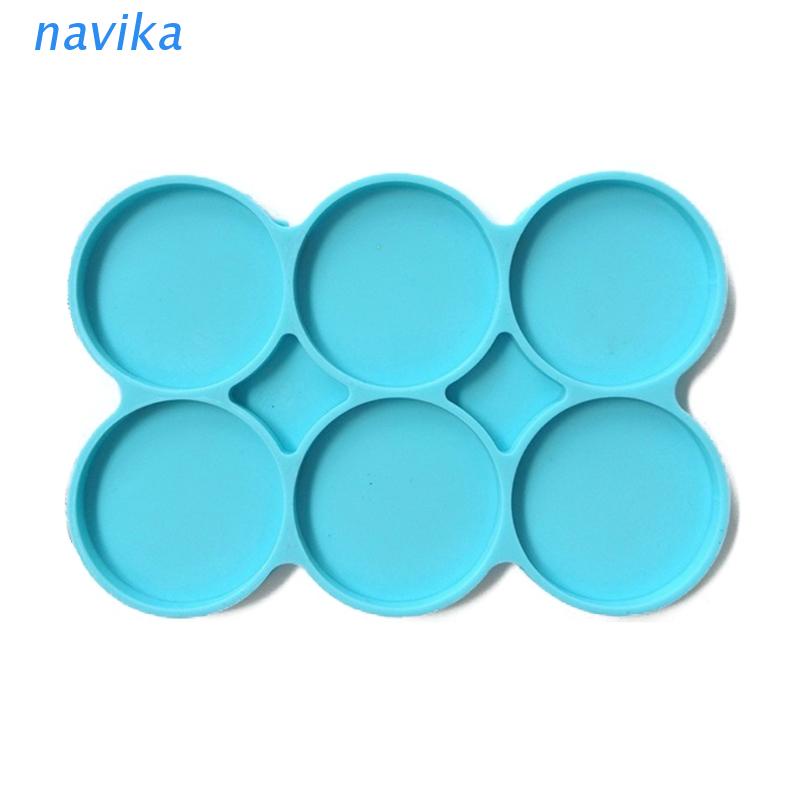 NAV 6-Cavity Silicone Large Round Molds Disc Resin Coaster Molds 6 Pack ...
