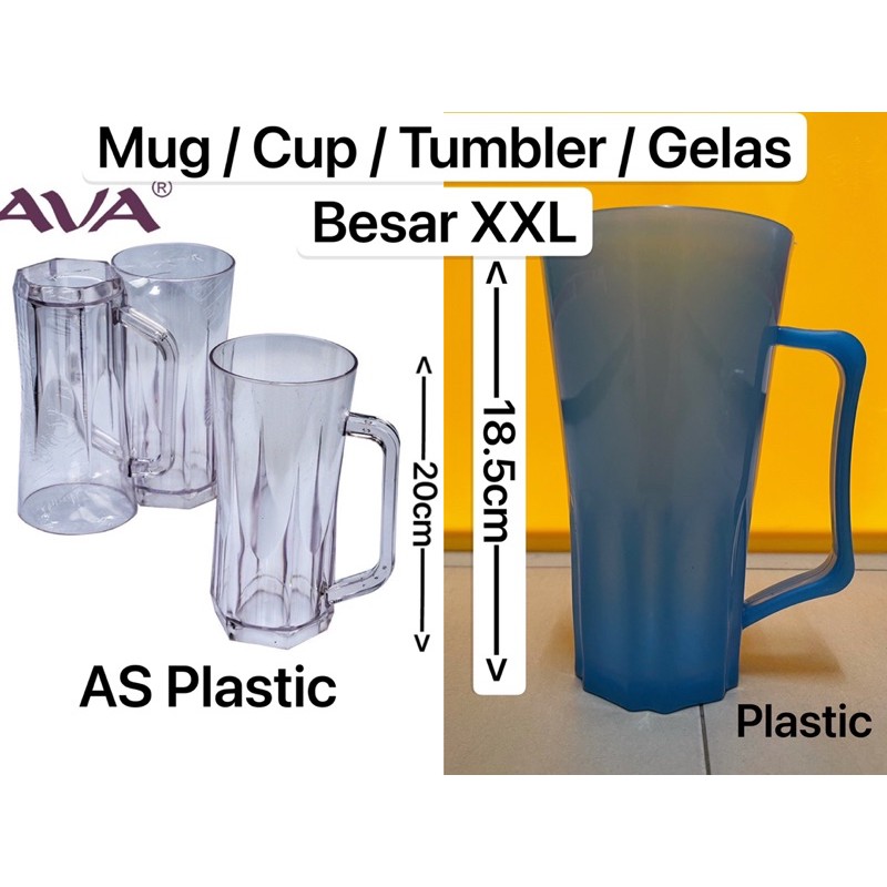 Gelas Besar XXL / Big Plastic Mug Cup Tumbler XXL 1000ml | Shopee Malaysia