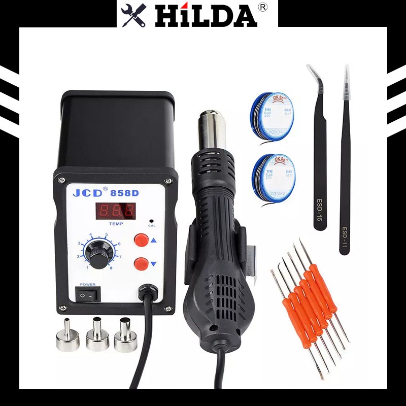 HILDA Soldering Iron Station Set Besi Solder dengan Blower Udara Panas ...