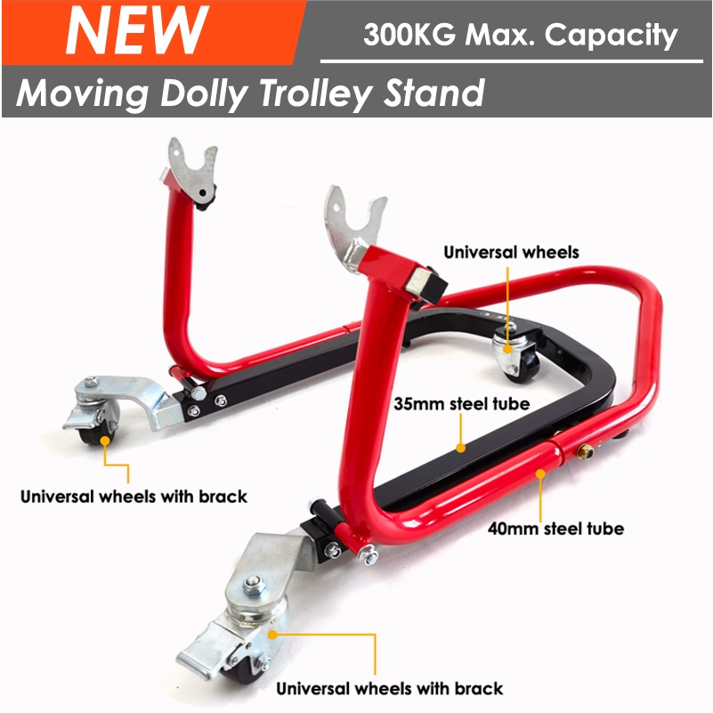 360° Motorcycle moving Dolly Trolley Stand Movable Rear Stands with ...