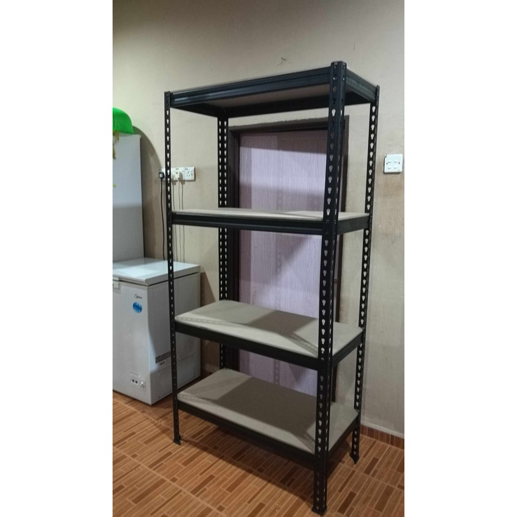 NEXUS [Black] 4-Level Boltless Heavy Duty Rack Besi Rak Barang Rak ...