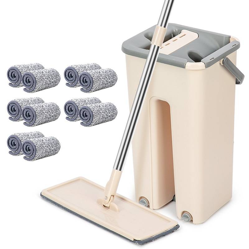 Self Clean Lazy Flat Squeeze Mop W Carry Handle Bucket for Wet & Dry ...