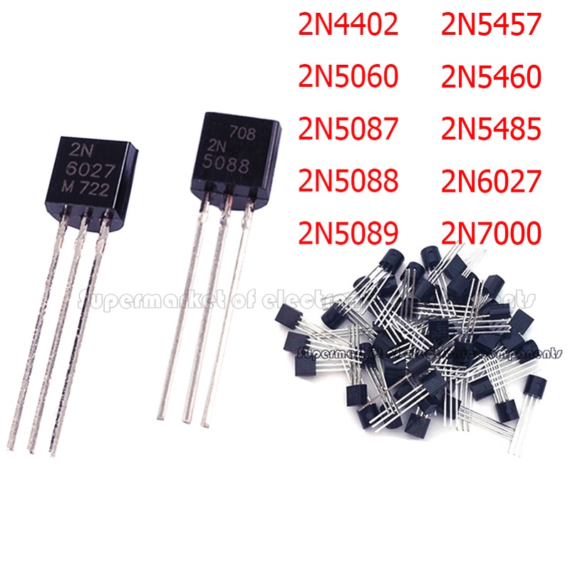 10PCS 2N4402 2N5060 2N5087 2N5088 2N5089 2N5457 2N5460 2N5485 2N6027 2N7000 TO-92 Transistor New ...