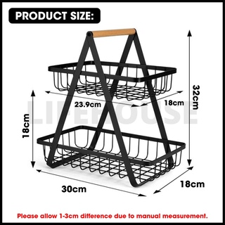 2 Tier Onion Rack Fruit Basket Rak Bawang Bertingkat Vegetable Storage ...