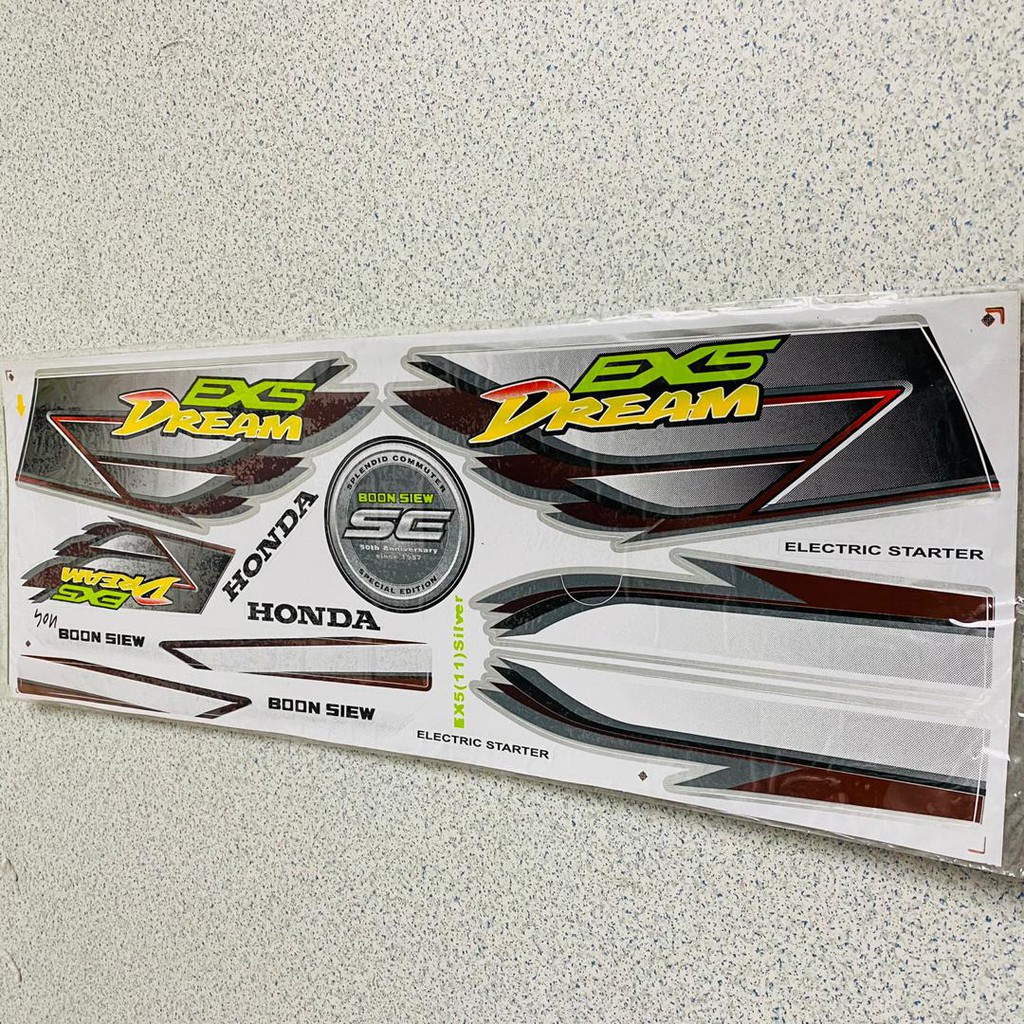 HONDA EX5/DREAM BODY STICKER STRIPE (11) RED / BLUE / SILVER / RED ...
