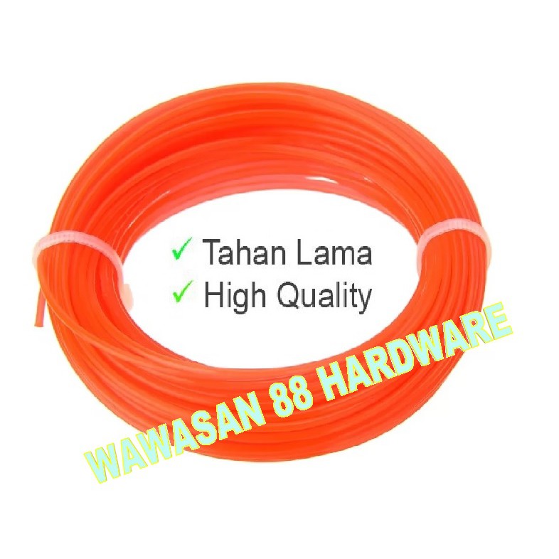 10m Nylon Grass Cutting Trimmer Square Cut Line Tali Mesin Potong ...