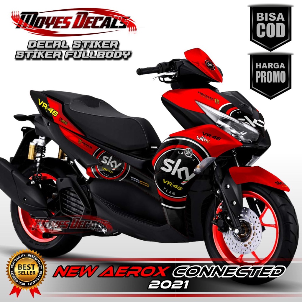 New Aerox Connected Motorcycle Decal Sticker Full - Body Sky All Size 4 ...