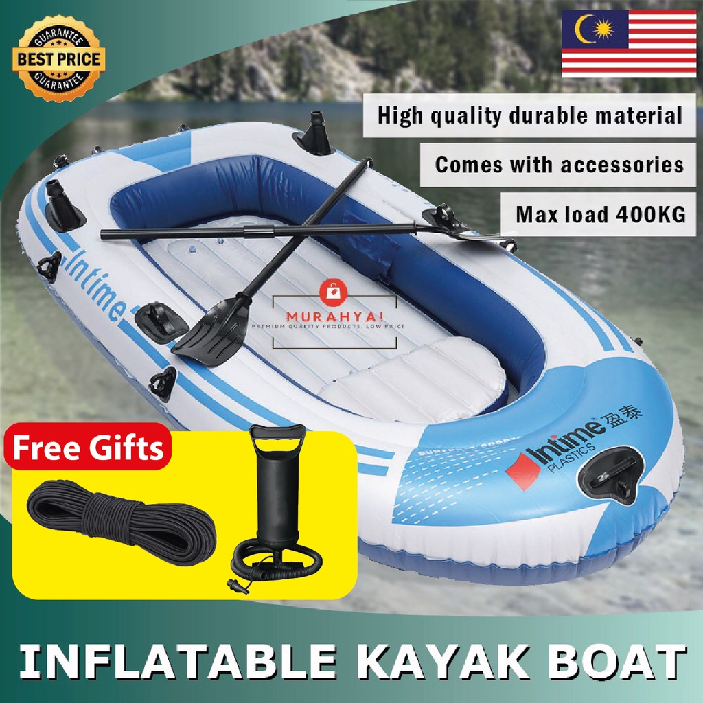 Fishing boat Inflatable Boat kayak Intex 2 3 4 person bot angin kayak ...