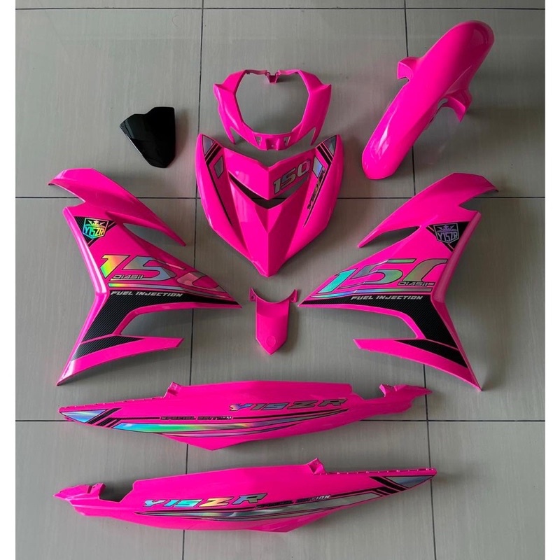 VELOZI COVER SET CUSTOM Y15ZR V1/V2 PINK-RAMBO BLACK | Shopee Malaysia