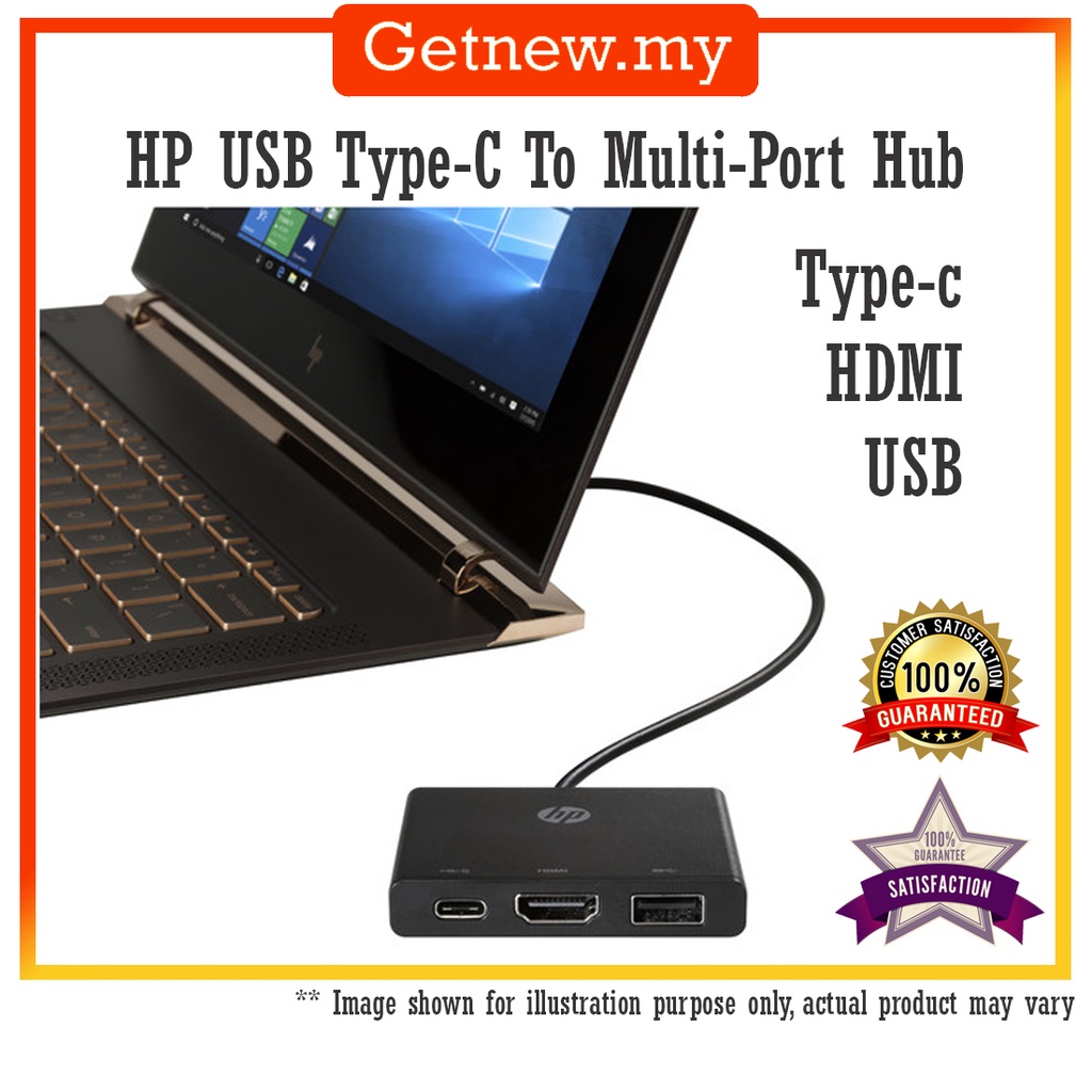 100% GENUINE HP USB Type-C To Multi-Port Hub TYPE-C HDMI USB CONVERTER ...