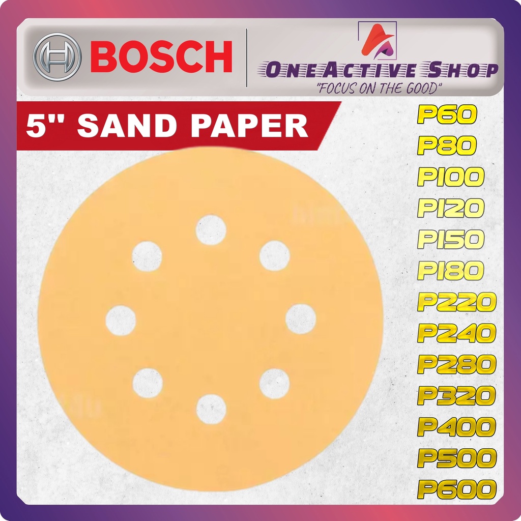BOSCH SAND PAPER 5 INCH 125MM (P60-600) - READY STOCK | Shopee Malaysia