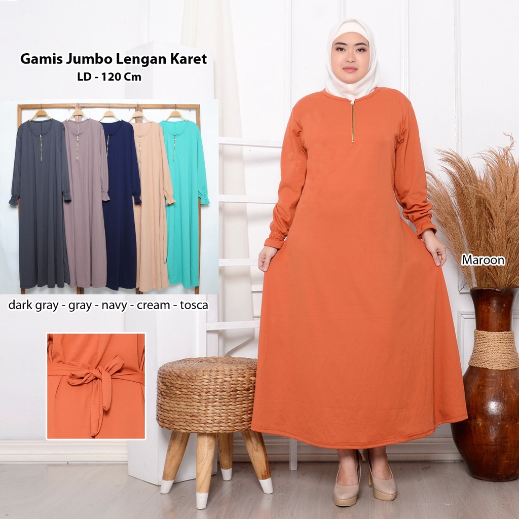 Best Selling!! Jumbo Gamis With Rubber Sleeves (10 Colors)/The Latest ...