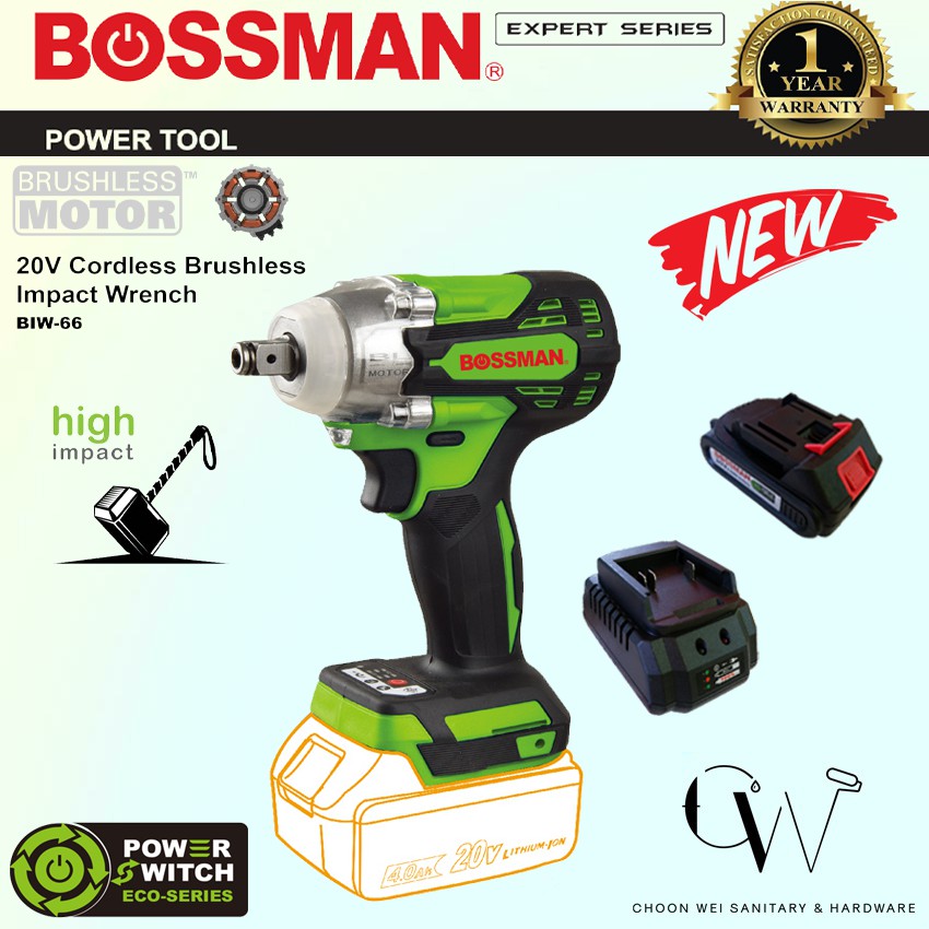 Bossman cordless brushless impact wrench BIW-66 drill impak wrench new ...