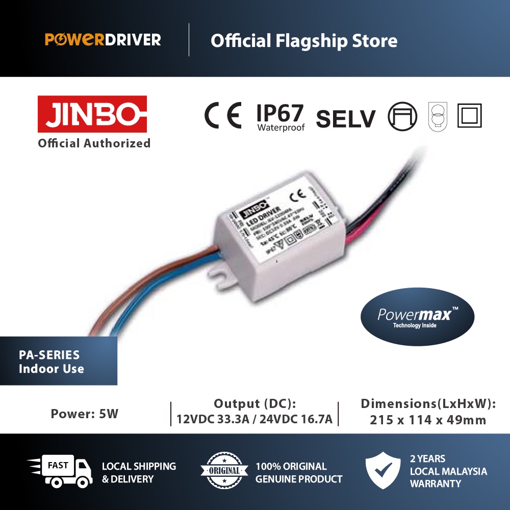 JINBO LED Driver 12V 24V Constant Voltage Power Supply | Shopee Malaysia