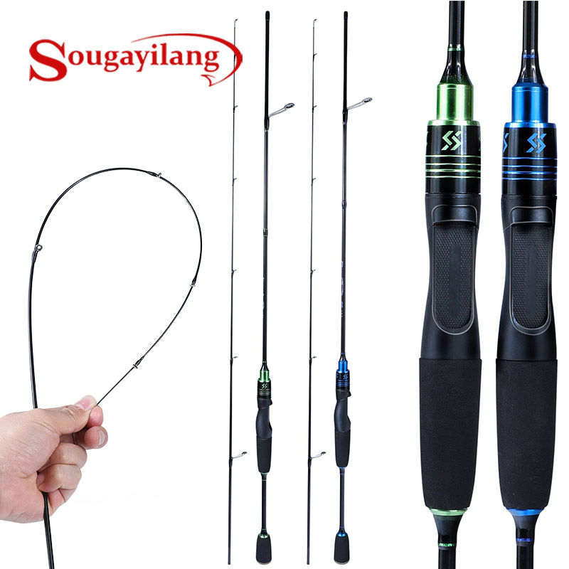 Sougayilang Fishing Rod 1.8-2.1m Spinning Fishing Rod 2 Sections Solid Tip Micro-jigging Rod ...