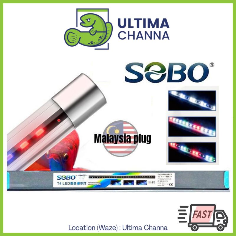 SOBO 2ft/2.5ft/3ft/4ft Aquarium LED Submersible Light 3 color modes ...