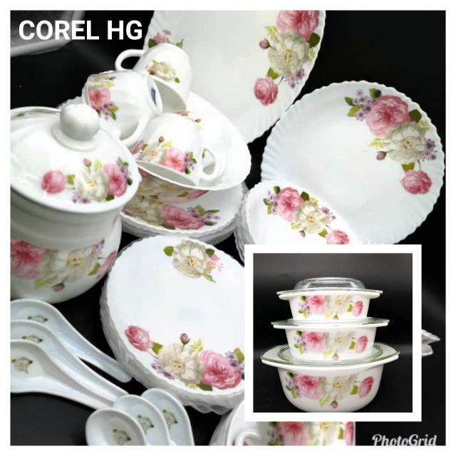 COMBO SET PINGGAN COREL HG 46 PCS + CASEROLE 3 PCS | Shopee Malaysia