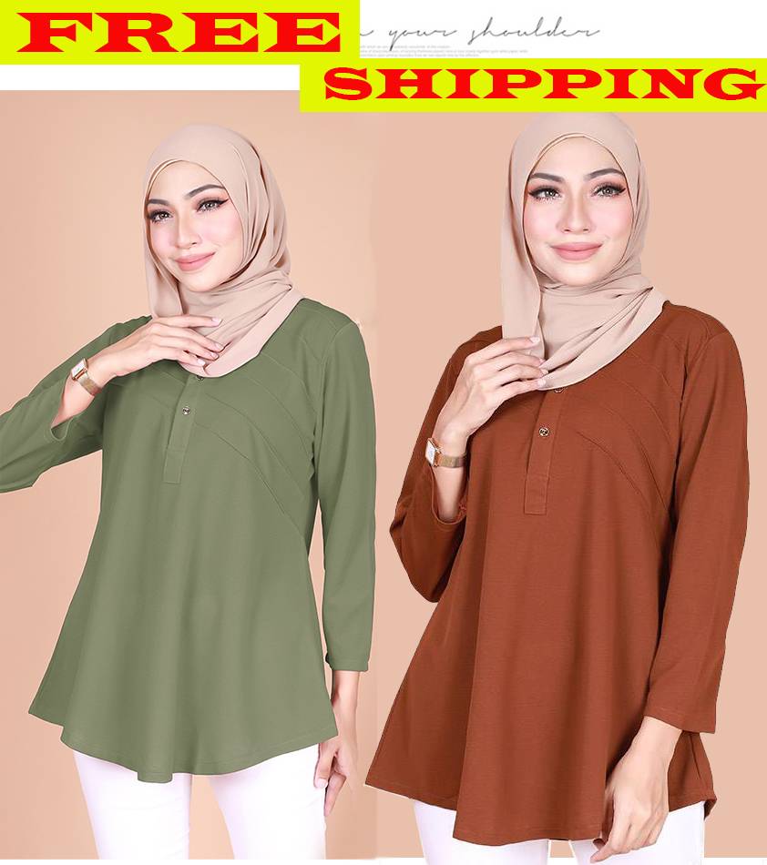 Women's Plus Size Blouse Big Cutting Plain Color Cotton Blend ...