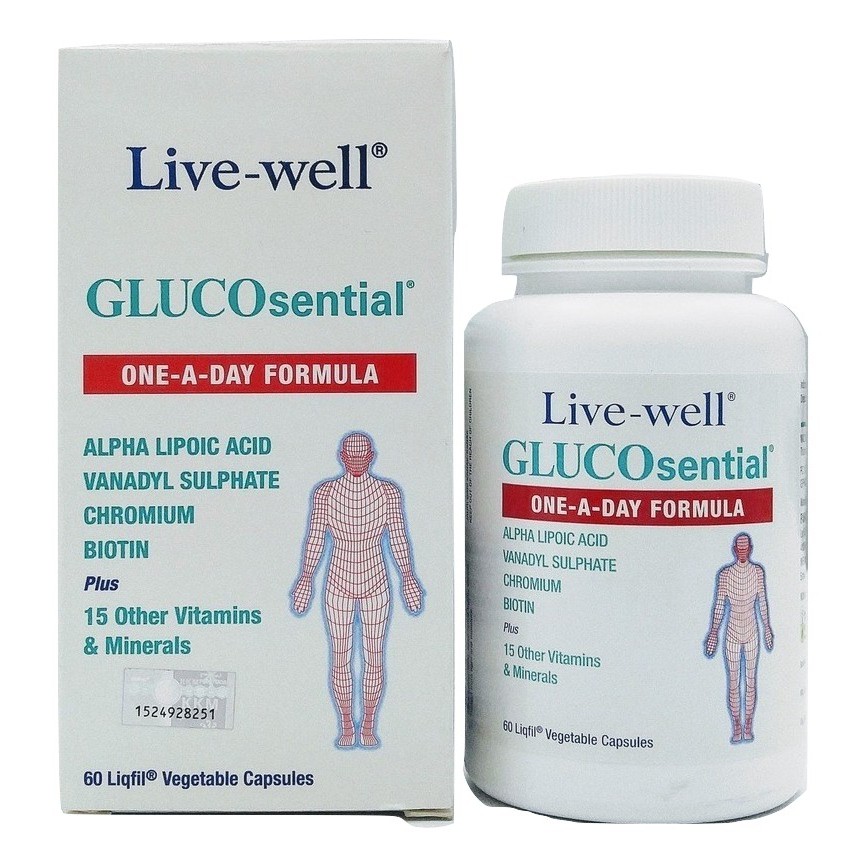 Live-well Glucosential ALA + Multivitamin Liqfil Vegetable Capsule 60's ...
