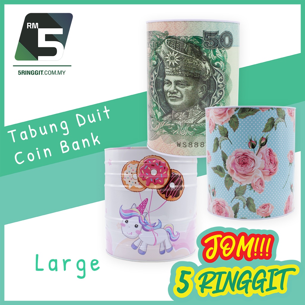 Tabung Duit Malaysia Coin Bank - Tabung Duit Besi Murah - Tak Boleh ...
