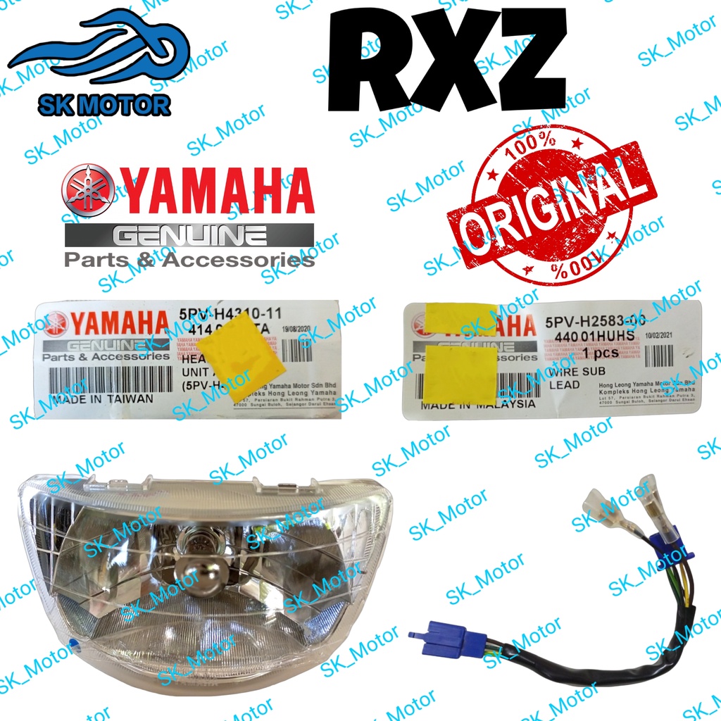 Yamaha RXZ New CATALYZER Original Head Lamp Lampu Depan & Wire Lead / Headlamp Socket 5PV-H4310 ...