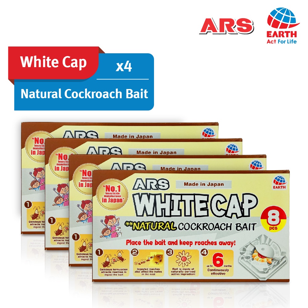 ARS White Cap Natural Cockroach Bait Insecticide Free Eliminate Entire ...