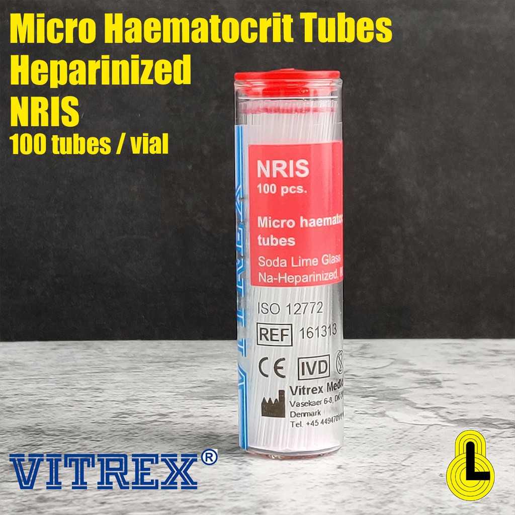 Micro Haemaocrit Heparinized Tubes 100 tubes/vial for PCV Test Vitrex ...