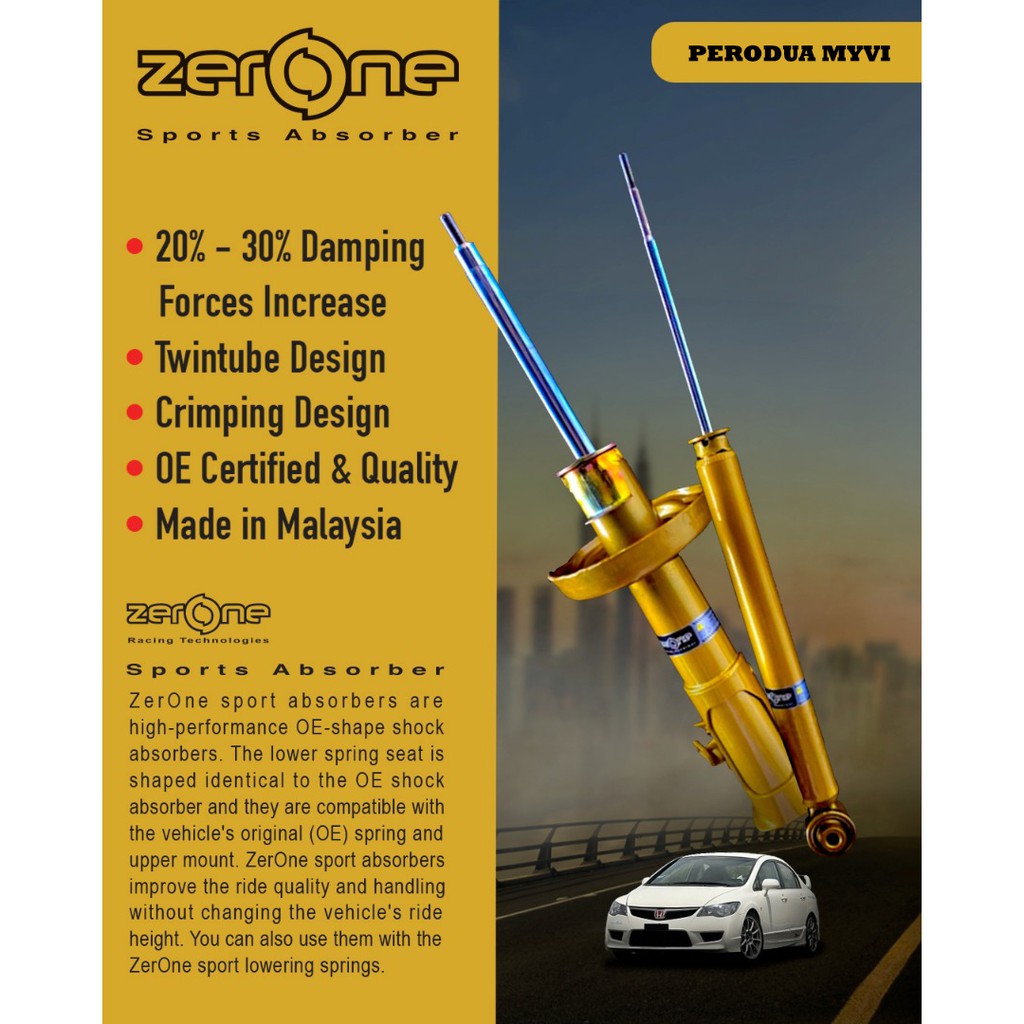 PERODUA MYVI -ZERONE HIGH PERFORMANCE OE SPORTS ABSORBER | Shopee Malaysia