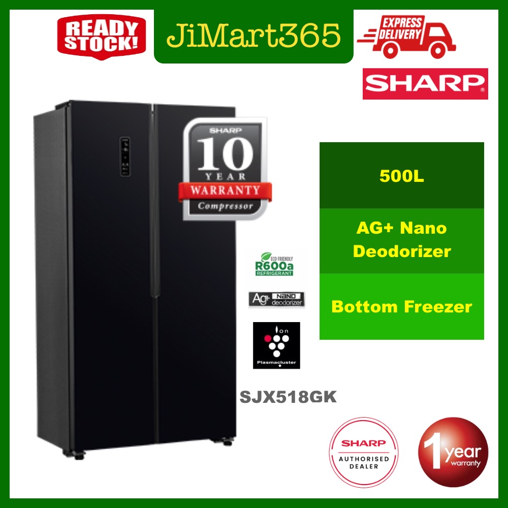 Sharp Side By Side Refrigerator (500L) SJX518GK | Shopee Malaysia