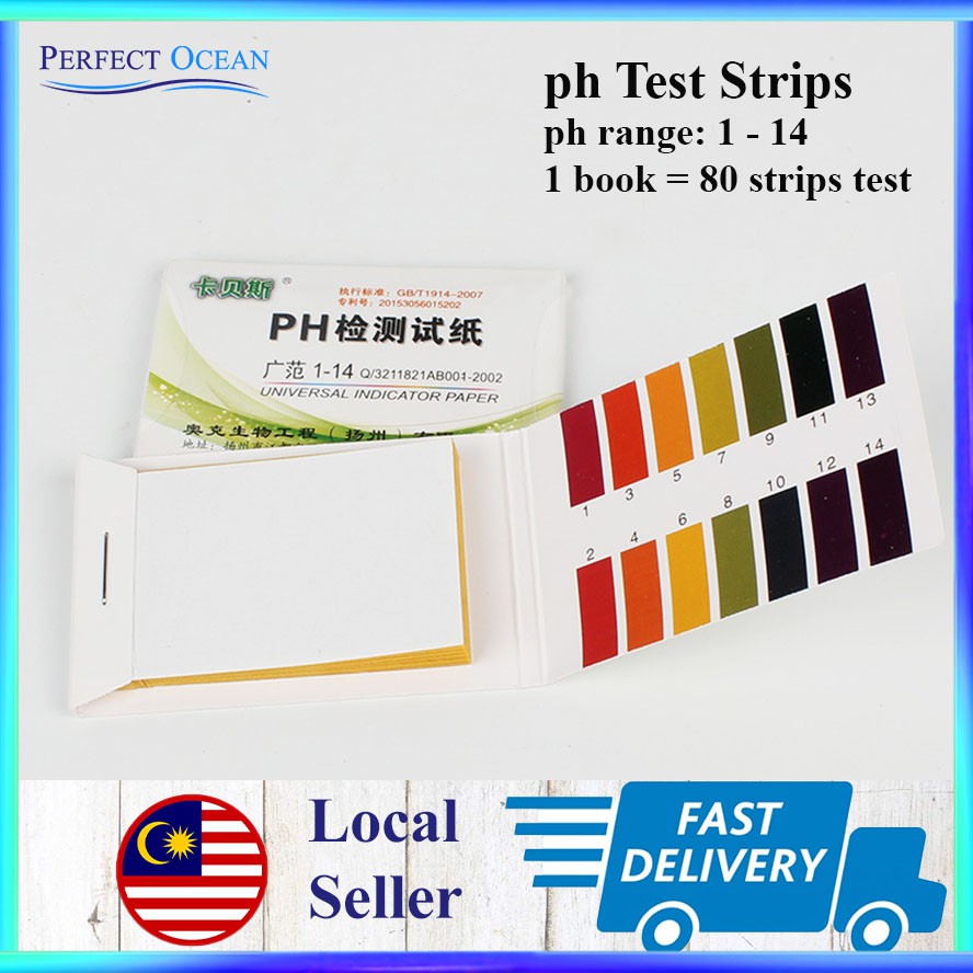 pH Test Strips Range 1 - 14 (80pcs Test Paper) 🌊READY STOCK🌊 | Perfect ...