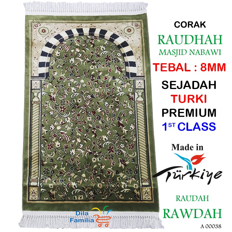 Sejadah Turki Raudhah Original Tebal 8MM Bunga Raudah Masjid Nabawi ...