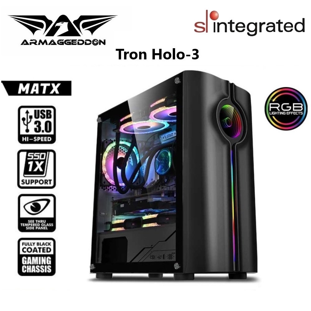 Armaggeddon Tron Holo-3 M-ATX RGB Gaming Casing - Black/White | Shopee ...