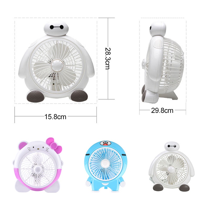 3600MA Table Fan Mini Desk Fan 4 Speed USB Desktop Fan Rechargeable Fan ...