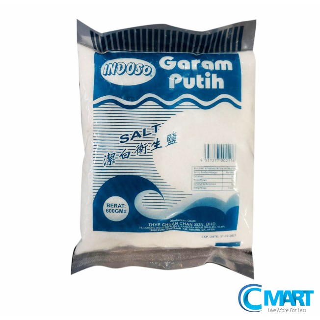 Indoso Garam Putih Halus 600GM | Shopee Malaysia